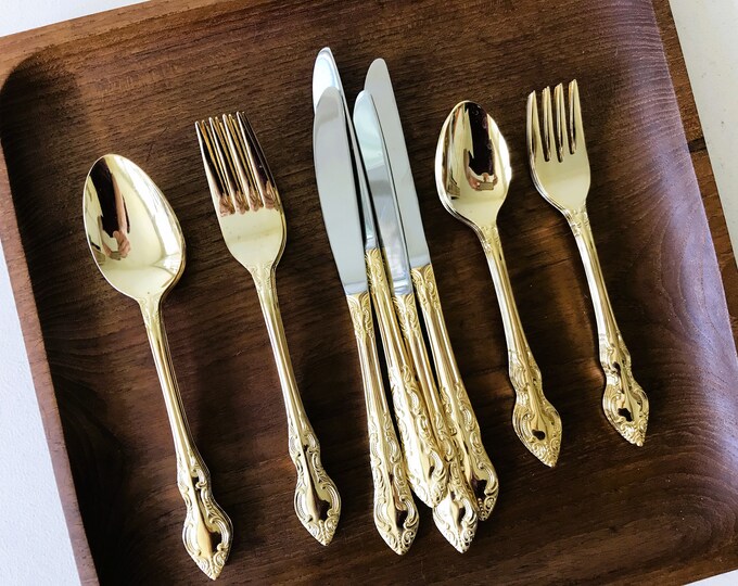 Vintage Rogers by Kenwood "golden Natchez" Gold Electroplated Flatware ...