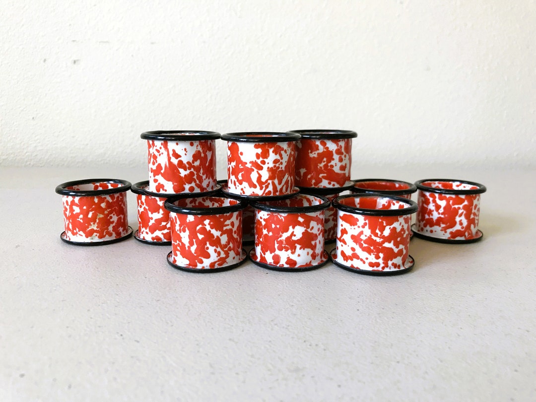 Vintage Red White Enamel Splatter Spatter Spatterware Paint - Etsy
