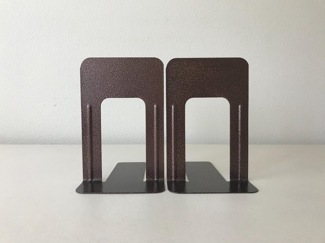 Vintage Copper Bookends - Textured Industrial Copper-tone Book Ends ...