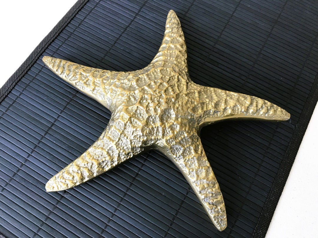 Vintage Brass STARFISH Textured Metal Beachy Coastal Nautical Ocean ...