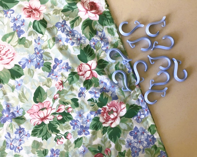 Vintage NEW Ruffled Priscilla-style Pink Green Blue Floral Roses Shower ...