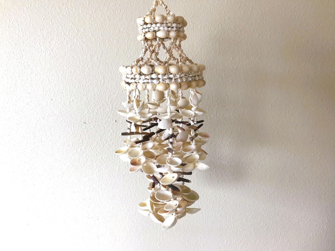 Vintage SEASHELL Hanging Shell Boho Bohemian Coastal Tropical Beachy ...