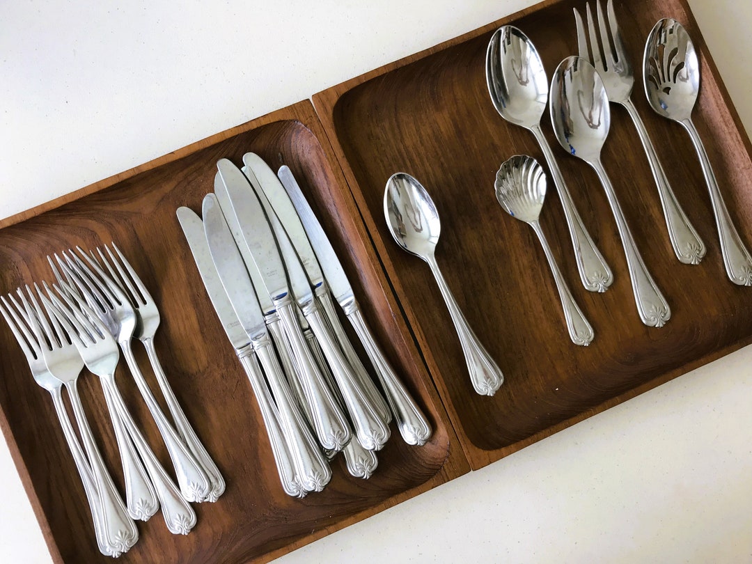 Vintage Lenox butler's Gourmet Flatware Silverware Stainless Steel Utensil Replacement Set of 29 ...