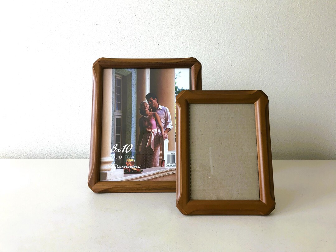 Vintage TEAK WOOD Midcentury Minimalist Tabletop Picture Frames Set of ...