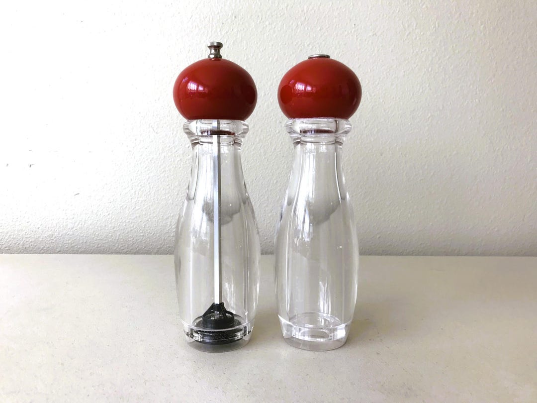 Olde Thompson Salt & Pepper Set - Retro-style Acrylic Plastic 10" Salt ...