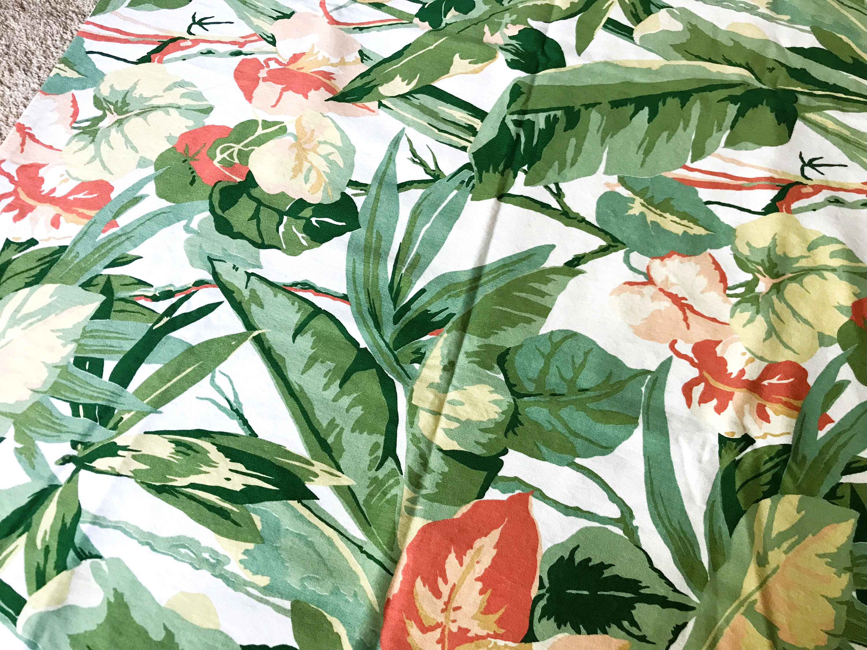 Vintage 80s Tropical Palm Leaves Upholstery Decor Cotton - Etsy