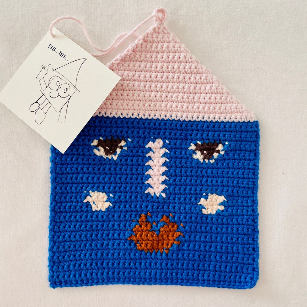 Crocheted Potholder / Funny Face / Unique Piece - Etsy