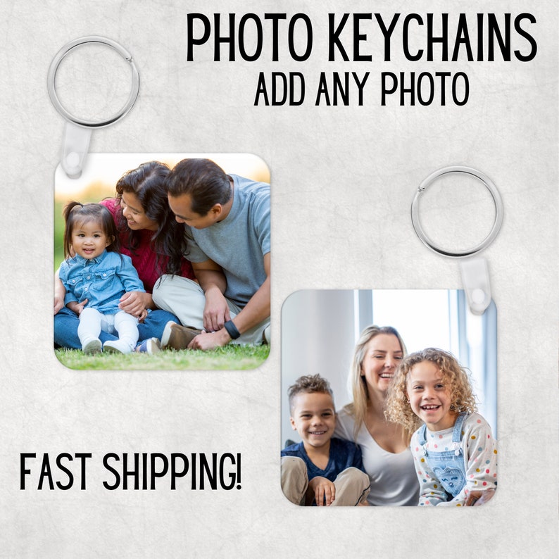 Double Sided Photo Keychain, Custom Photo Keychain, Custom Picture ...