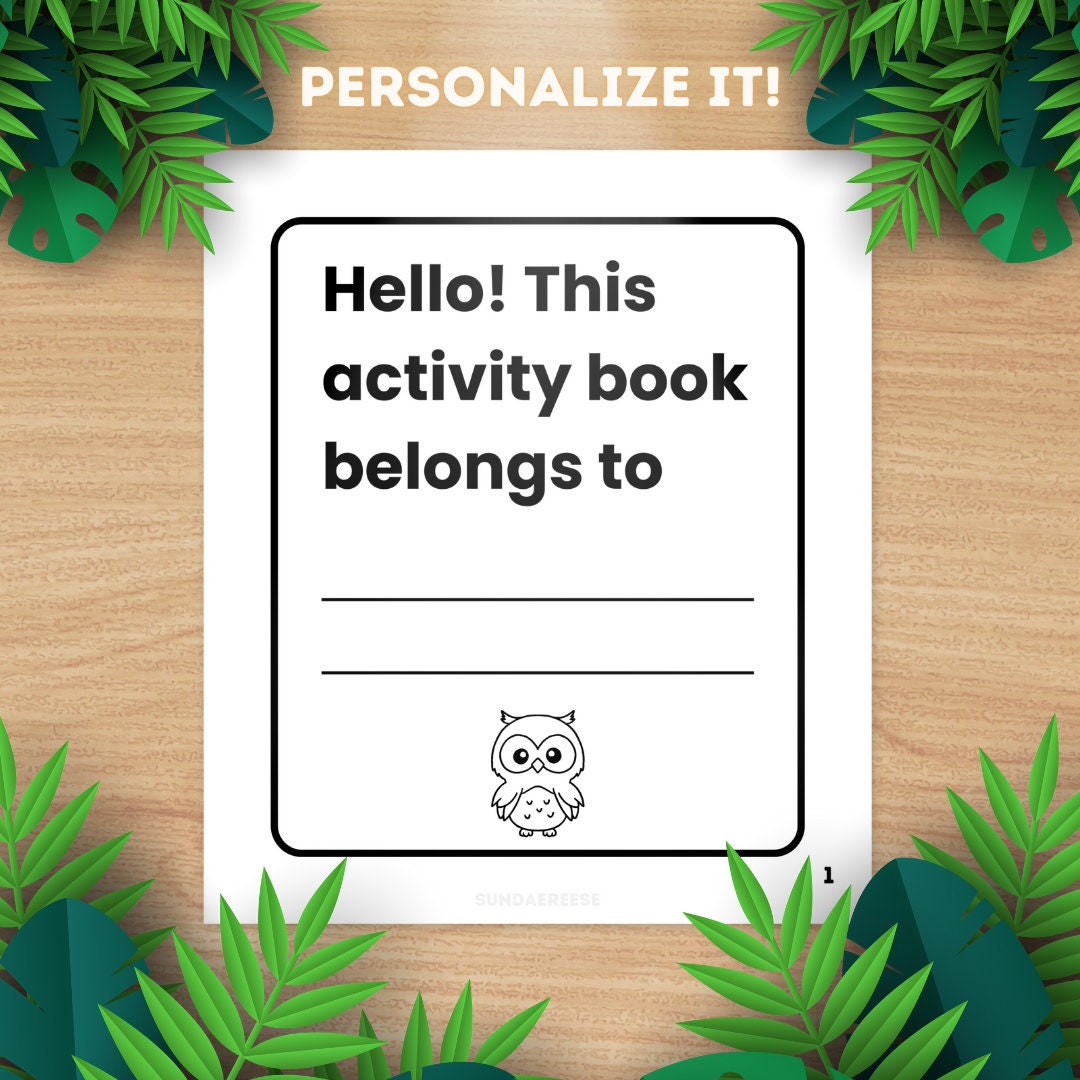 Animal-themed Children's Activity Book 10 Unique Activities in 1 ...