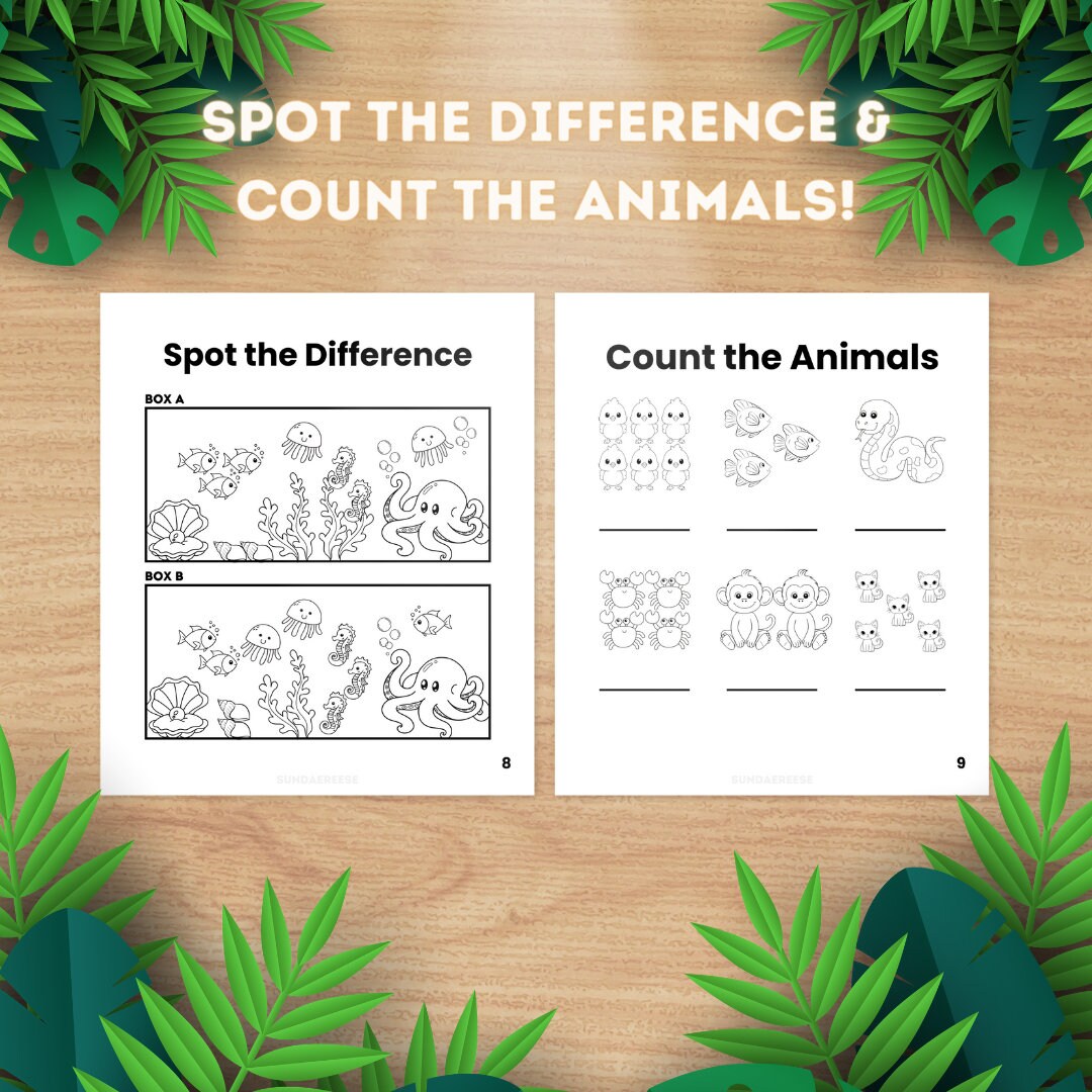 Animal-themed Children's Activity Book 10 Unique Activities in 1 ...