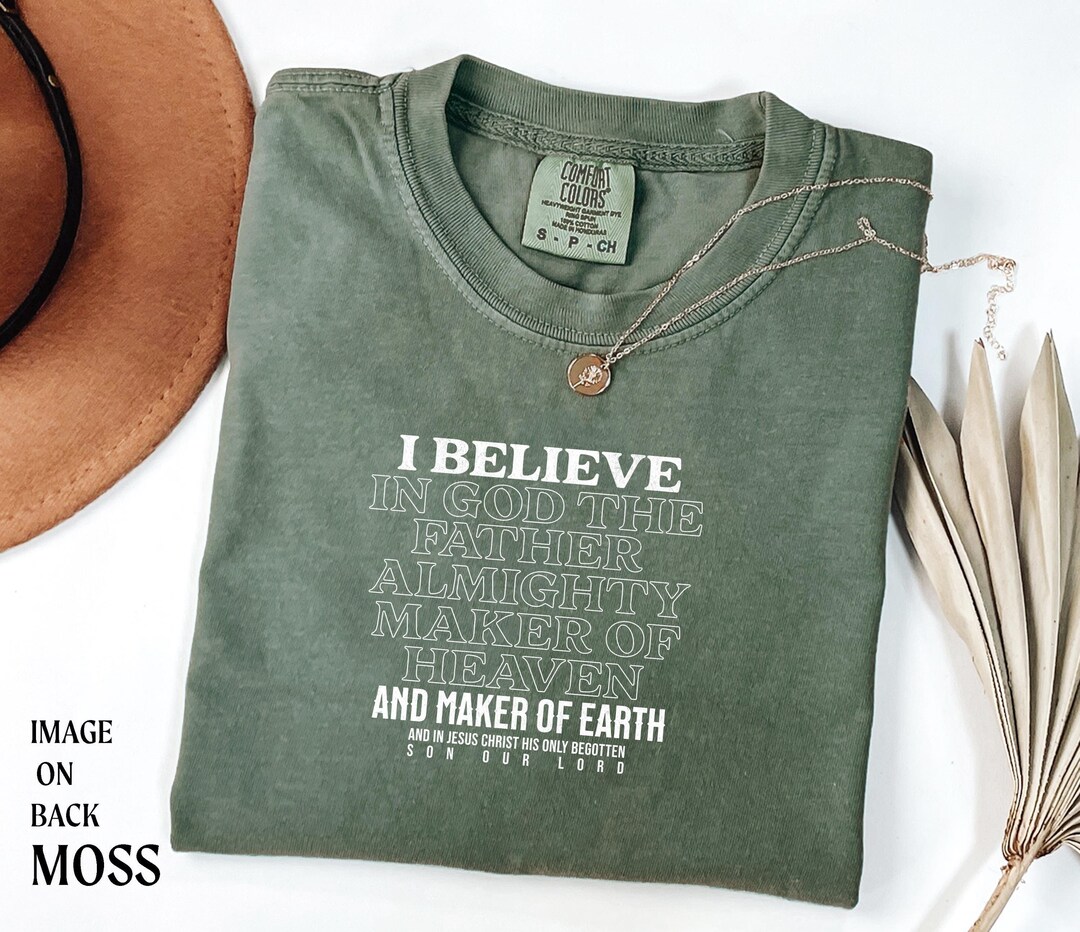 Apostles Creed Shirt, Comfort Colors® Religious Shirt,concert Shirt ...
