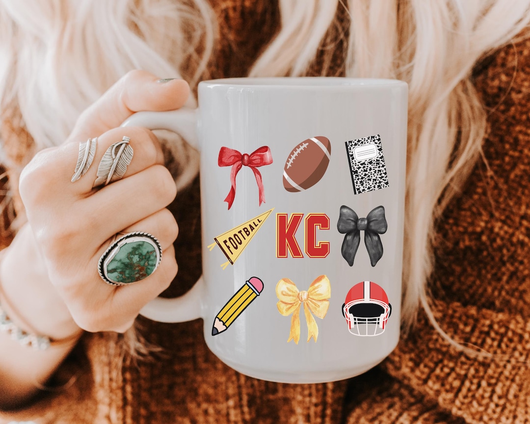 Kansas City Football Mug, Cute Coffee Cup Coquette Style Gift for KC ...