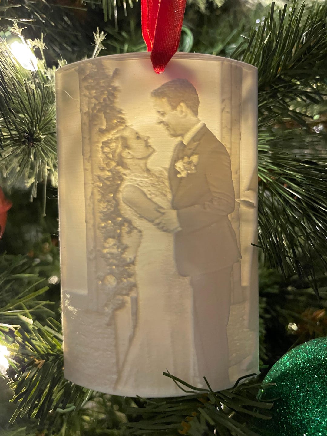 Custom Photo Lithophane Christmas Tree Ornament - Etsy