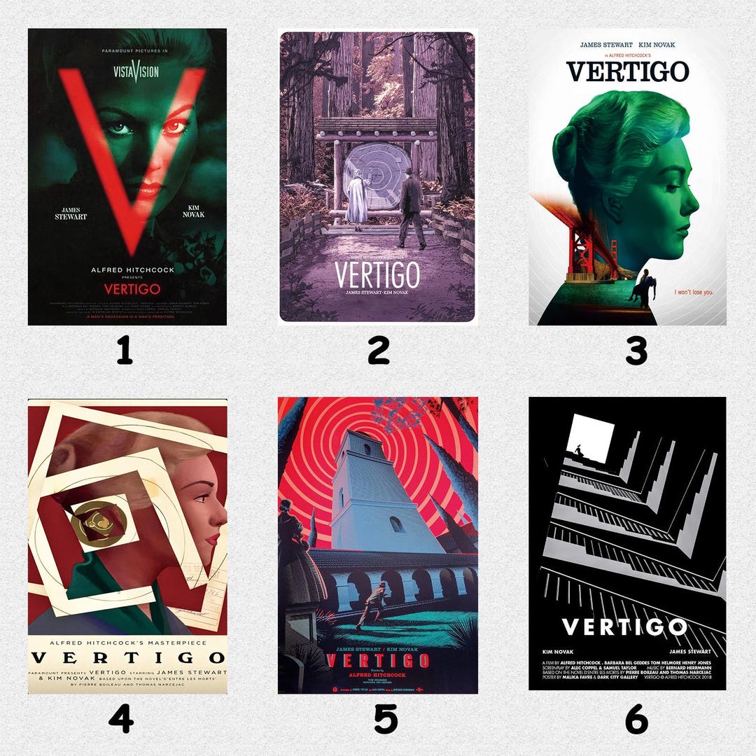VERTIGO (1958) Movie Poster| Canvas Poster| Unframed Poster| Art Poster ...