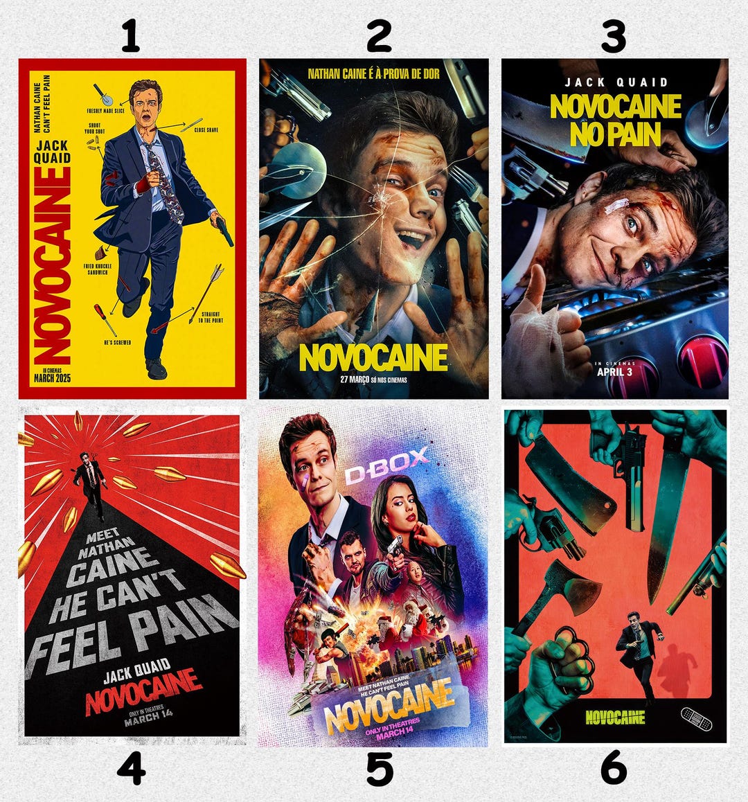 Novocaine 2025 Movie Poster| Canvas Poster| Unframed Poster| Art Poster ...