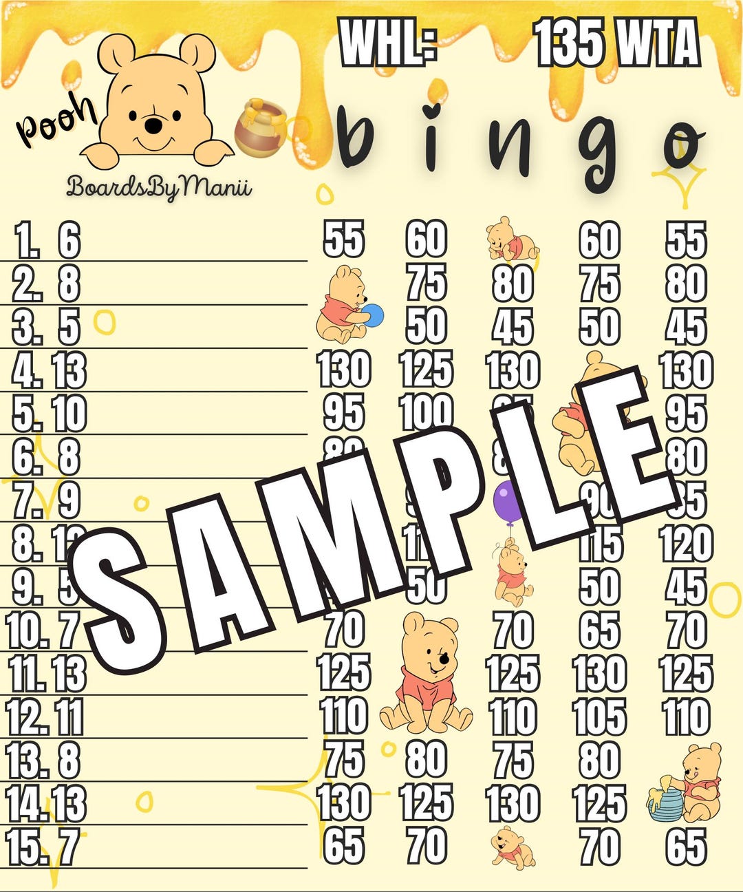 135 WTA (winner Take All) With Lines - Etsy