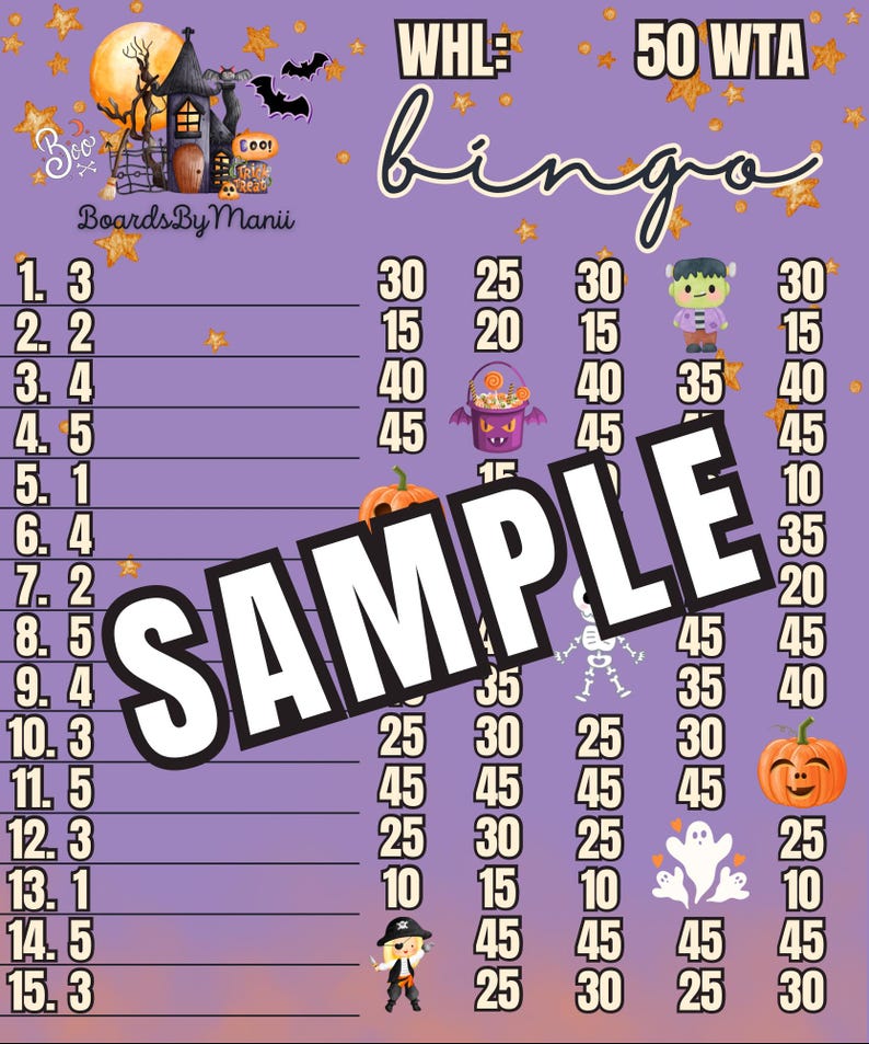 50 WTA (winner Take All) With Lines - Etsy