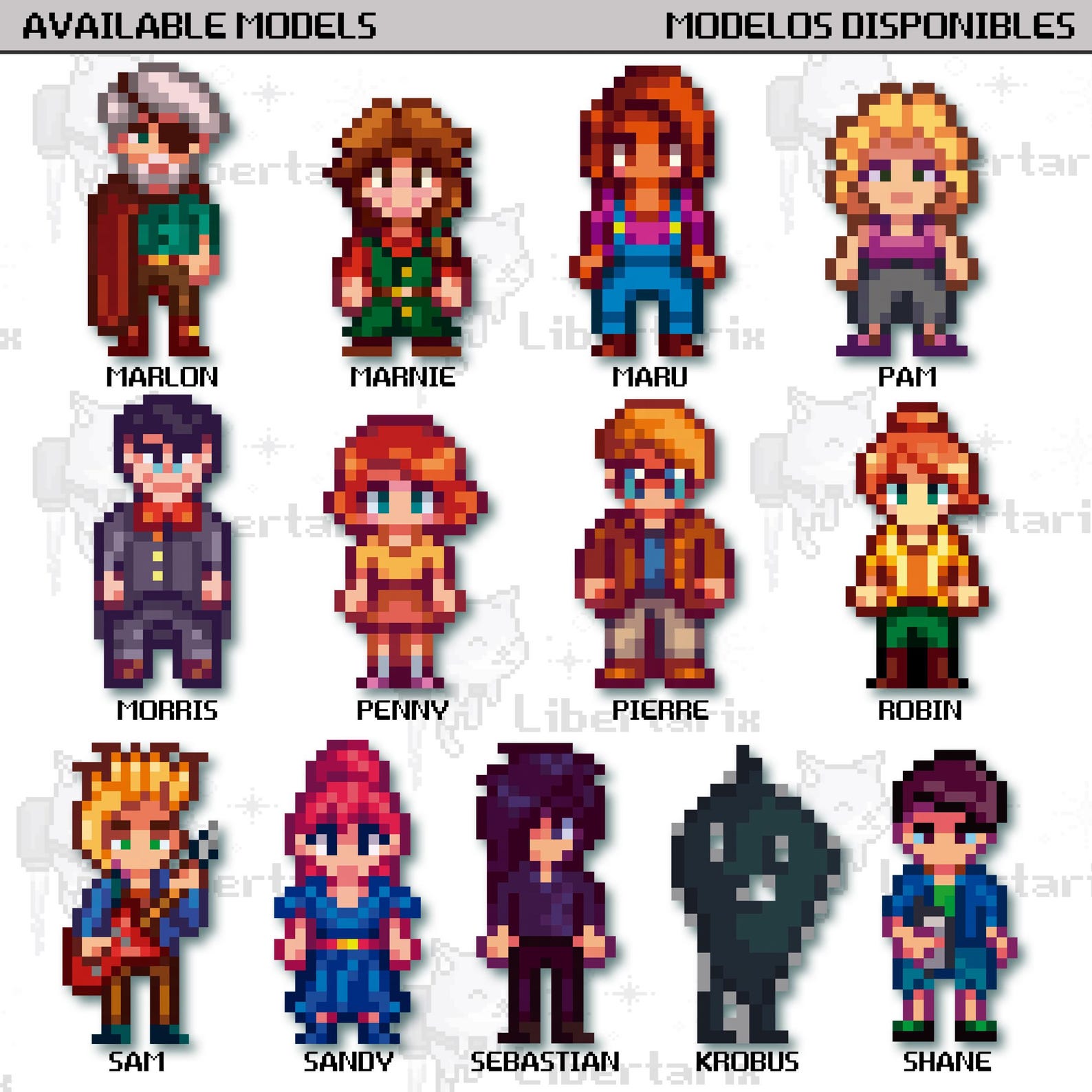 3 Units Stardew Valley Videogame Inspired Sprite Paper Craft Template ...