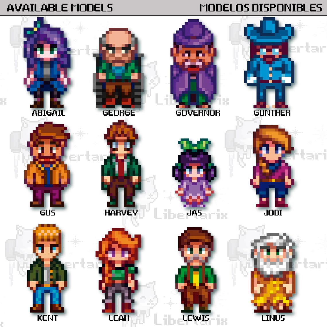 5 Units Stardew Valley Videogame Inspired Sprite Paper Craft Template ...