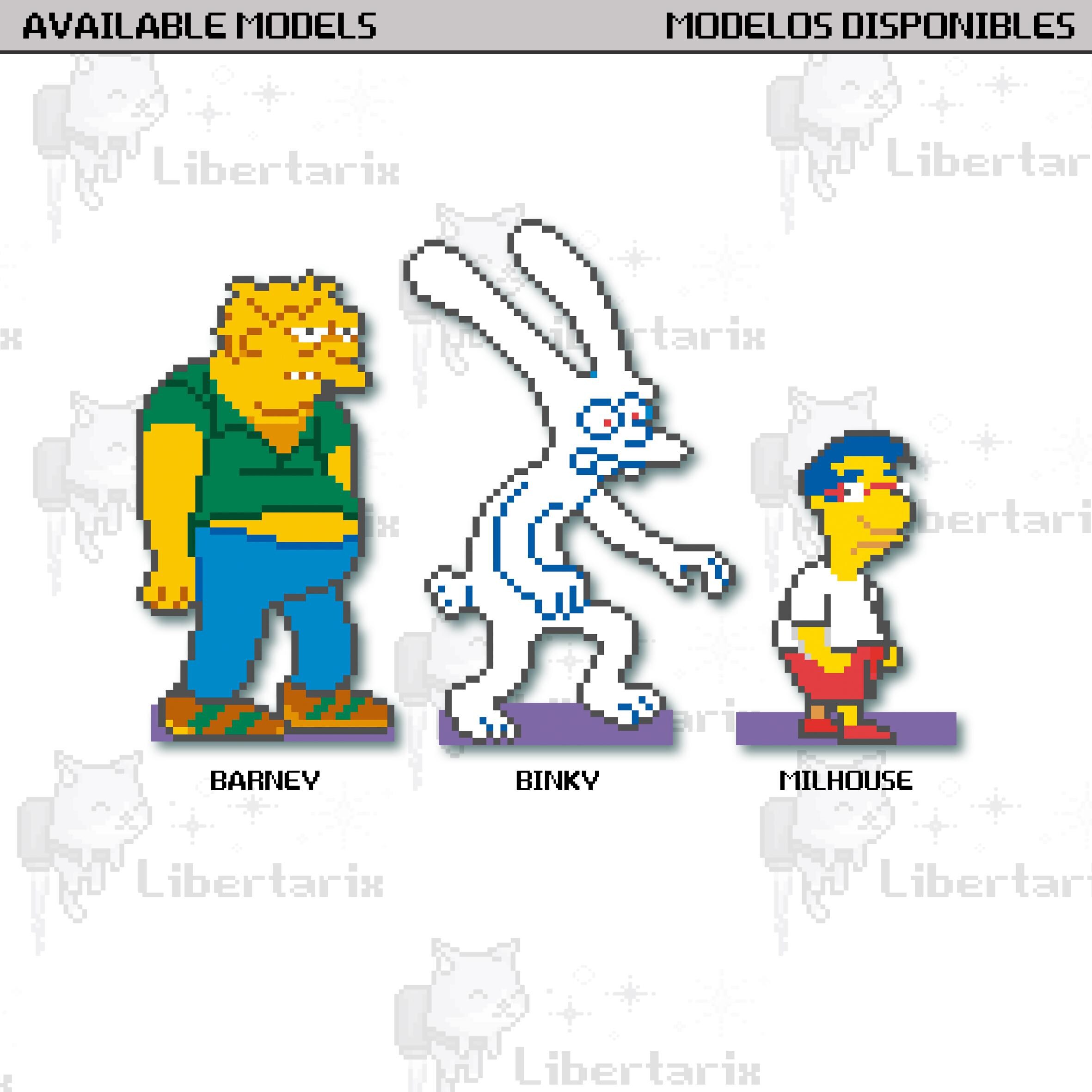 5 Units Simpson Videogame Inspired Sprites Paper Craft Template DIY ...