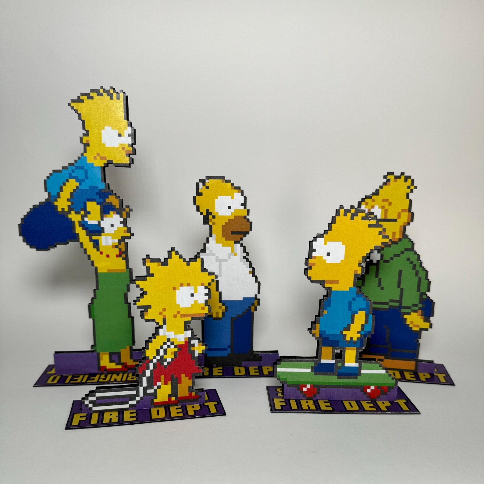 5 Units Simpson Videogame Inspired Sprites Paper Craft Template DIY ...