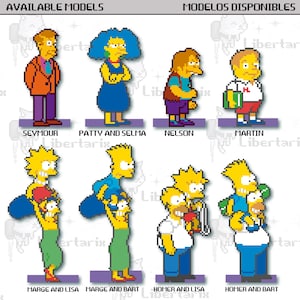 5 Units Simpson Videogame Inspired Sprites Paper Craft Template DIY ...