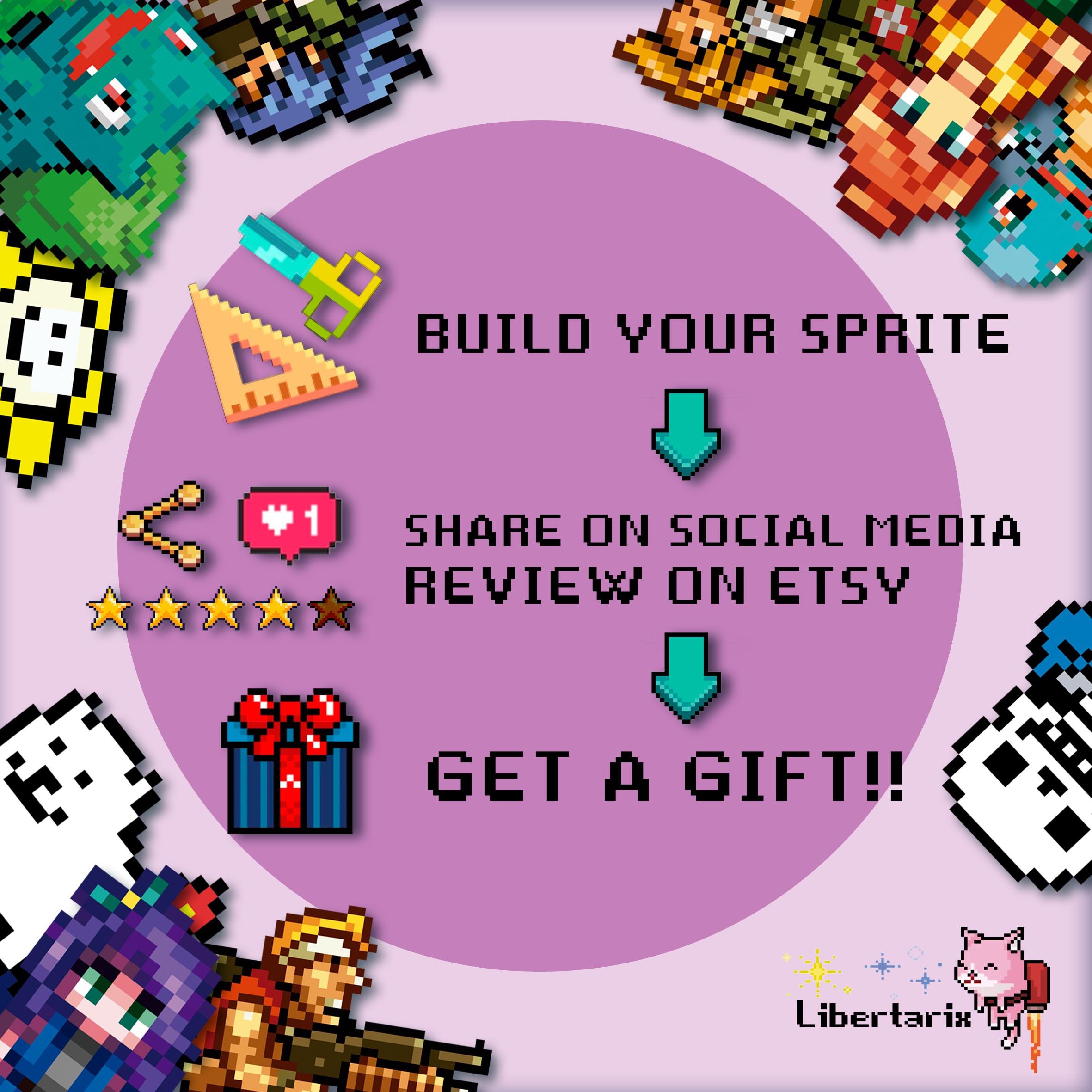 1 Unit Zelda Videogame Inspired Sprite Paper Craft Template DIY Sprite ...