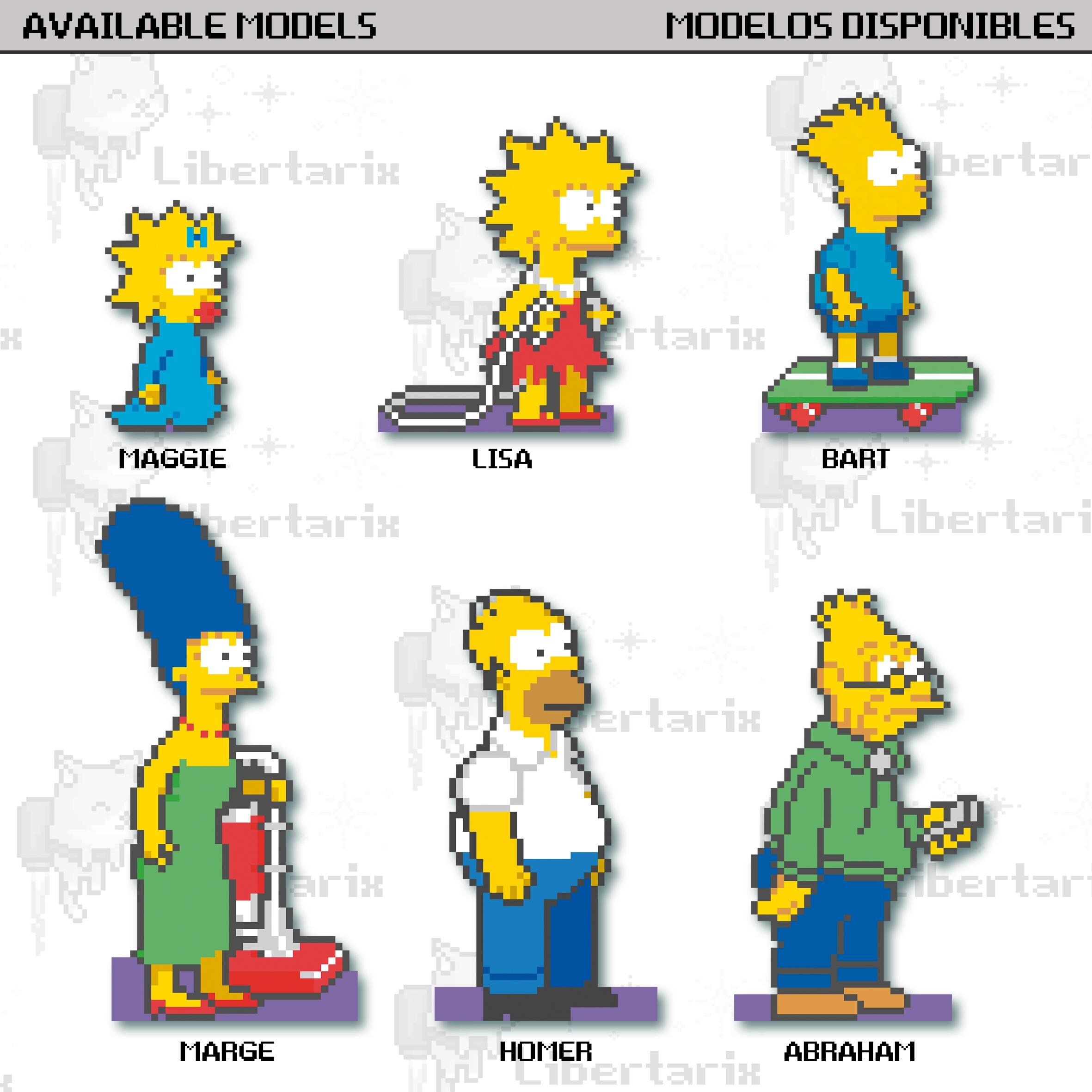 5 Units Simpson Videogame Inspired Sprites Paper Craft Template DIY ...
