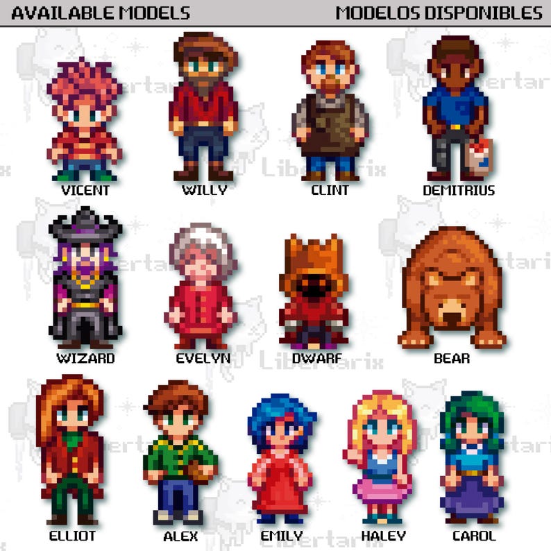 3 Units Stardew Valley Videogame Inspired Sprite Paper Craft Template ...