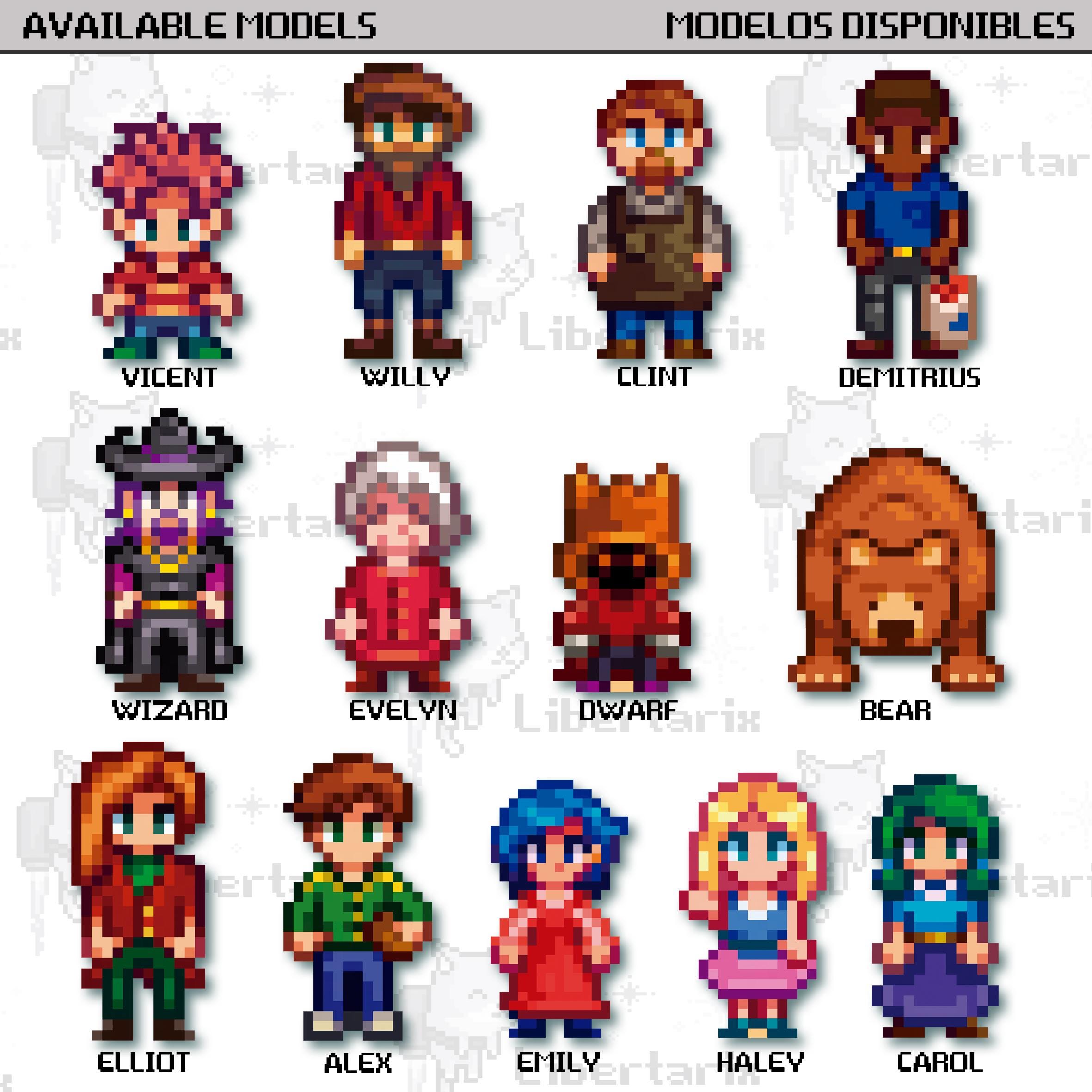 3 Units Stardew Valley Videogame Inspired Sprite Paper Craft Template ...