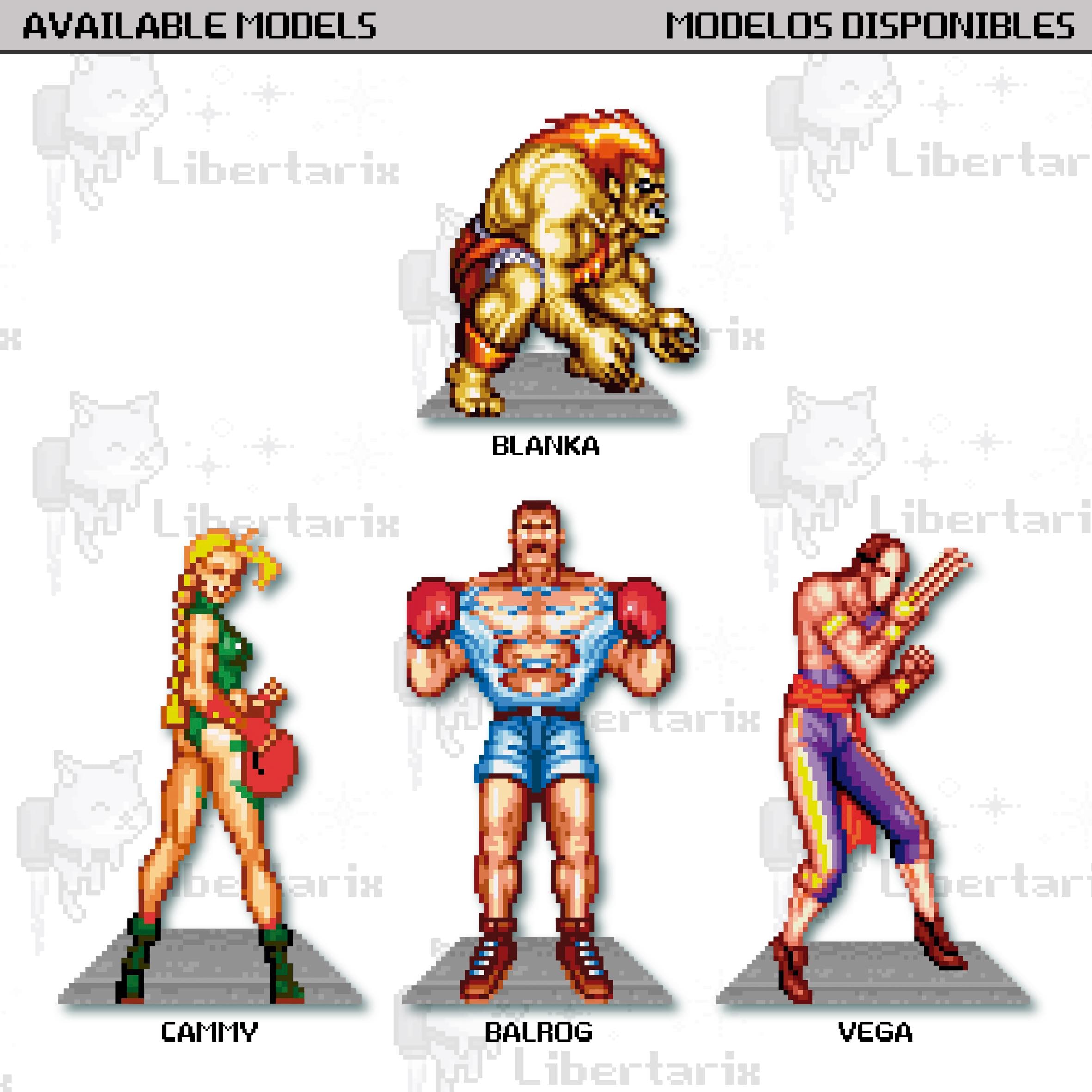 1 Unit Street Fighter Videogame Inspired Sprite Paper Craft Template ...