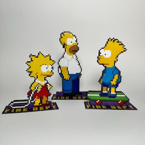 3 Units Simpson Videogame Inspired Sprites Paper Craft Template DIY ...