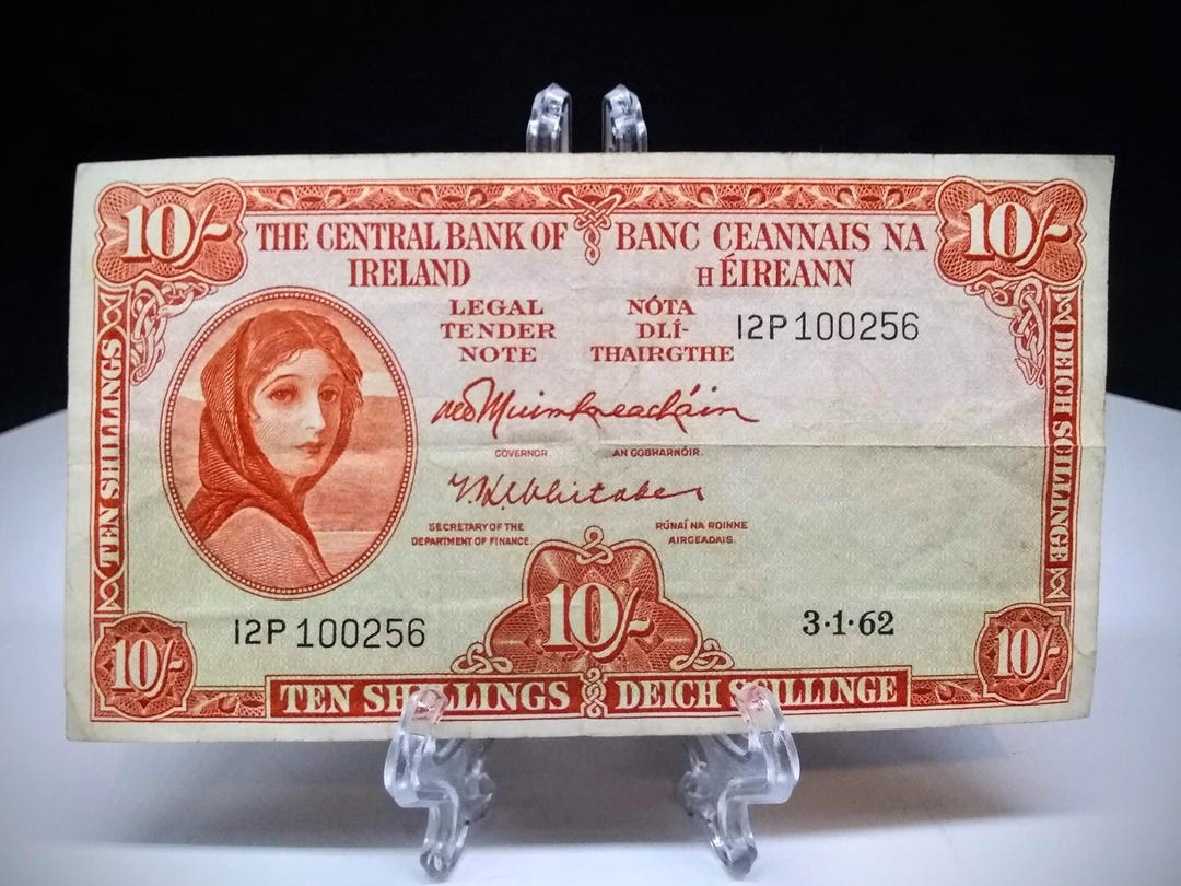 CENTRAL BANK of IRELAND 10 Shillings Banknote 1962 - Etsy