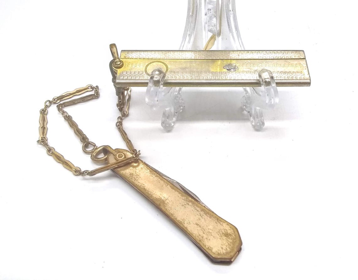 Vintage Pocket Knife and Mustache Comb Set 1900s - Etsy