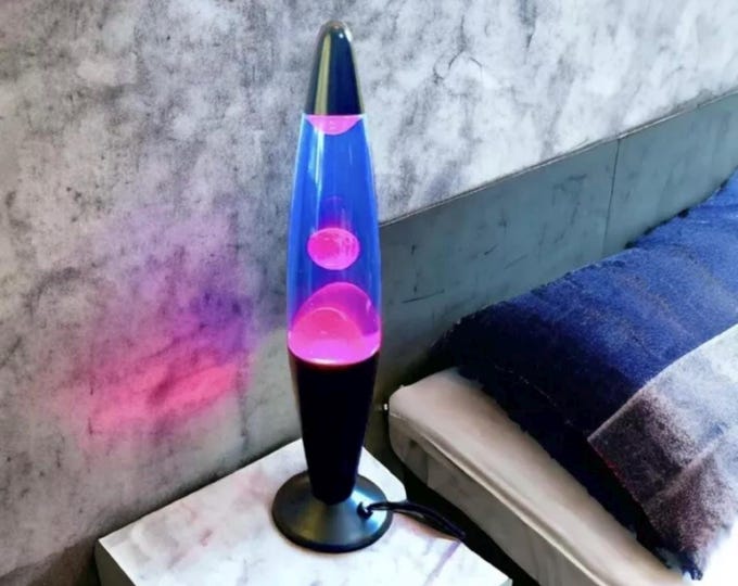 Custom Made 27” Grande Lava Lamp Alien Green Lava W/pink Base & Custom ...
