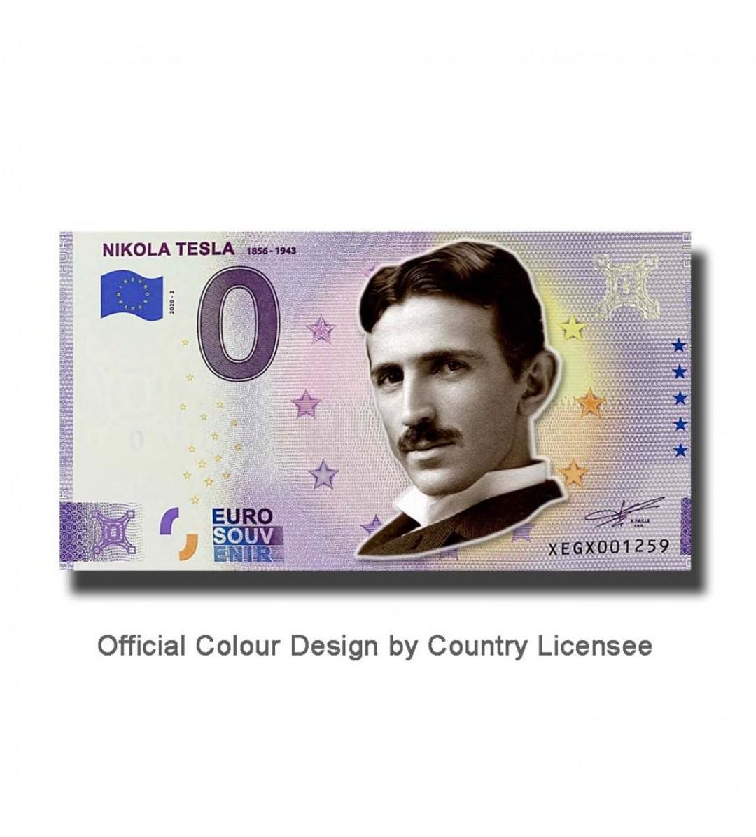 0 Euro Souvenir Banknote Nikola Tesla Color Germany XEGX 2020-2 - Etsy