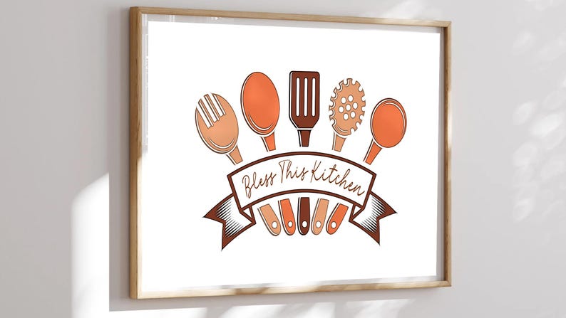 Kitchen Utensil Art Print: Positive Kitchen Quotes (digital Download ...