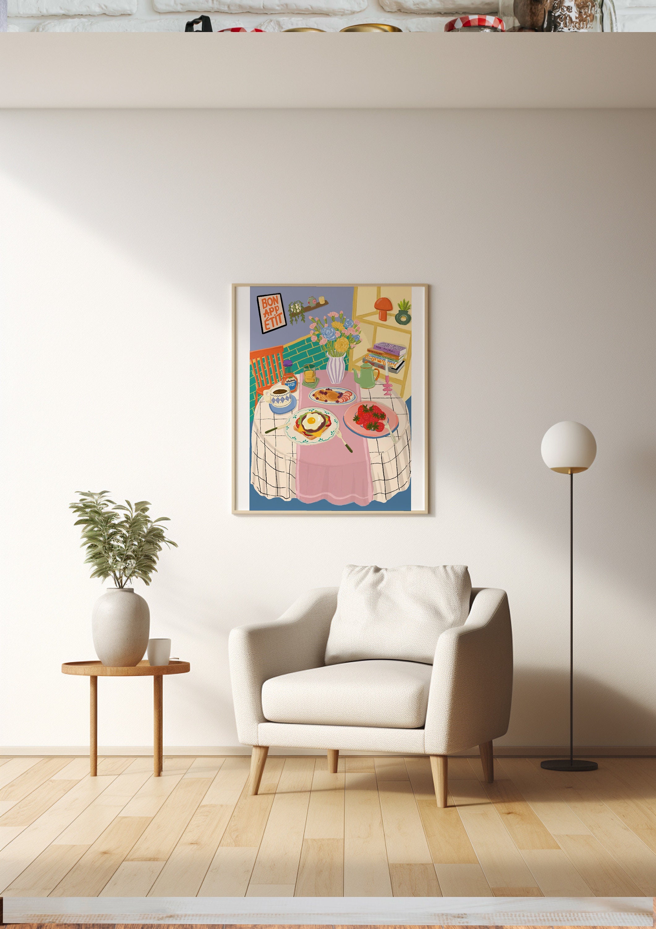 Pastel Breakfast Floral Table Aesthetic Wall Art Print - Etsy