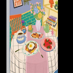 Pastel Breakfast Floral Table Aesthetic Wall Art Print - Etsy