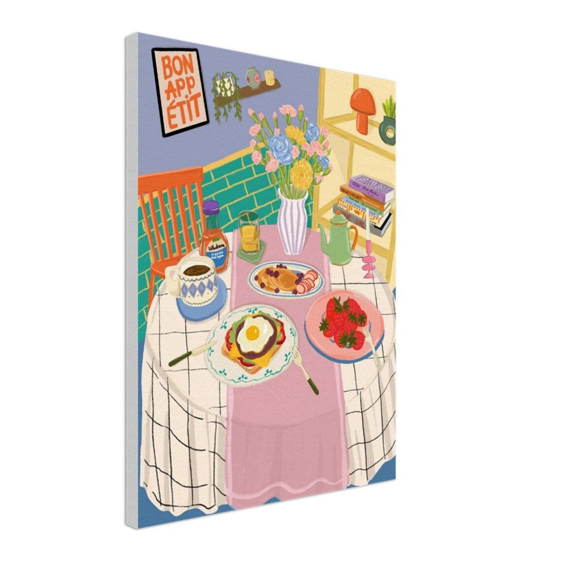 Pastel Breakfast Floral Table Aesthetic Wall Art Print - Etsy