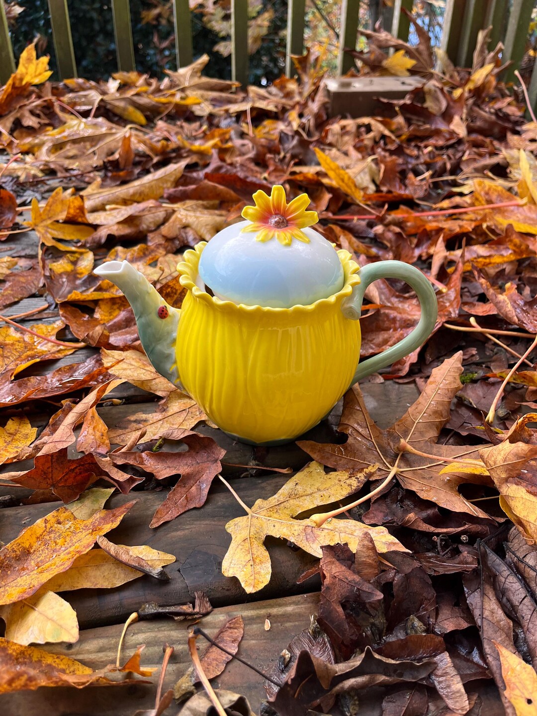 Sorelle Sunflower and Ladybug Tea Pot - Etsy