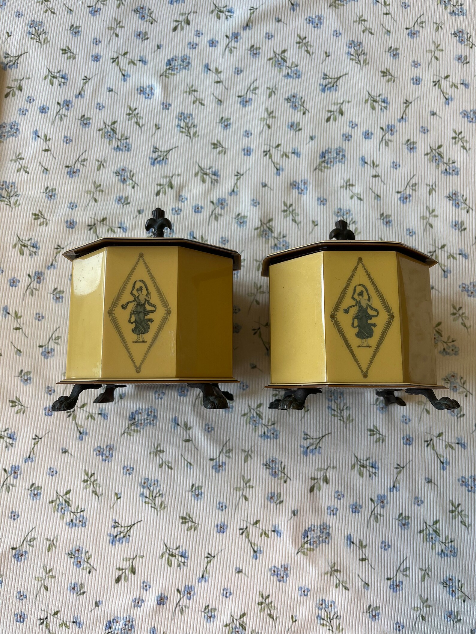 Vintage Lucite Greek Goddess Vanity Set: Handheld Mirror, Jars and More ...