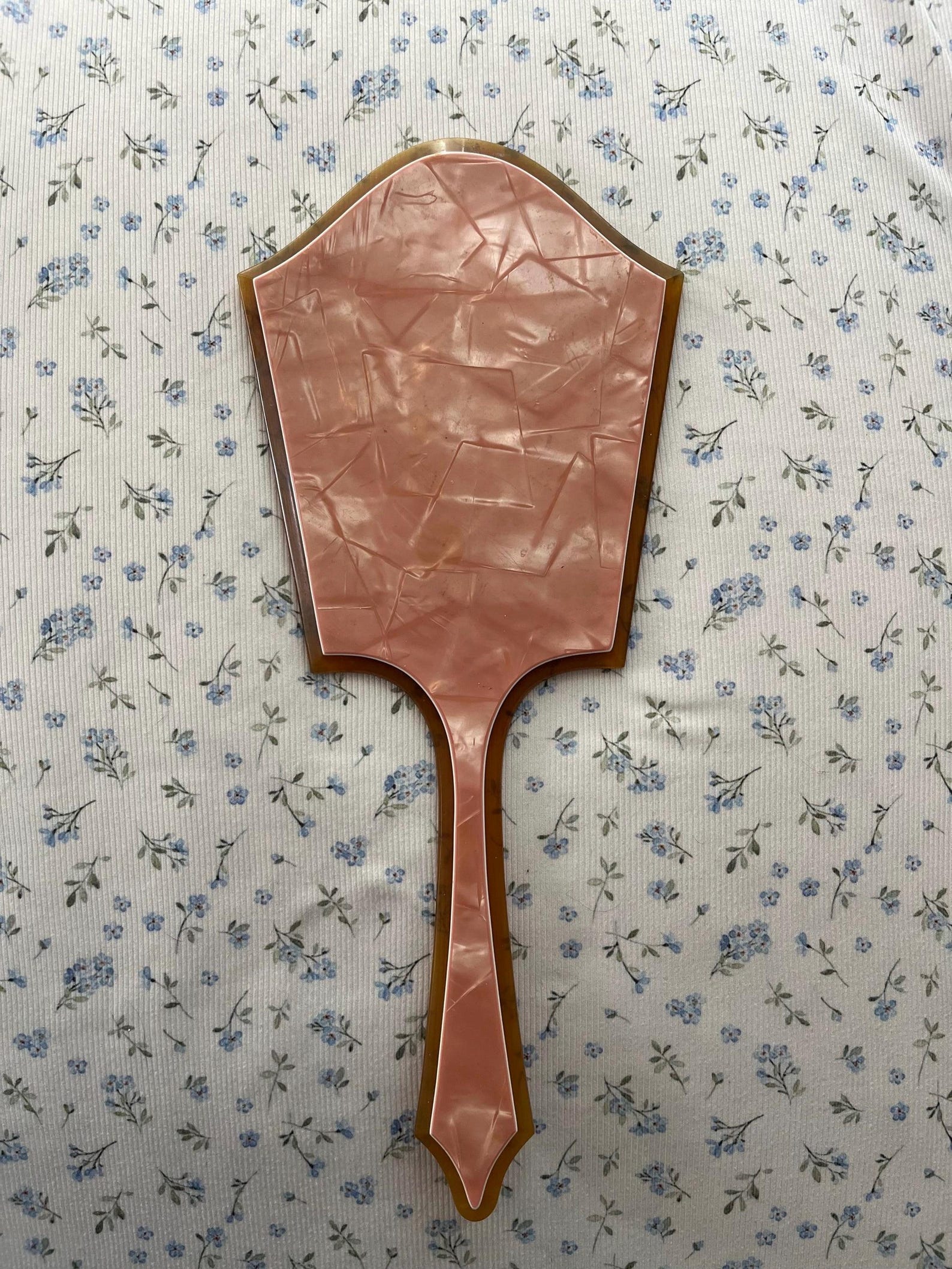 Vintage Pyralin Mayflower Pretty in Pink Handheld Mirror - Etsy