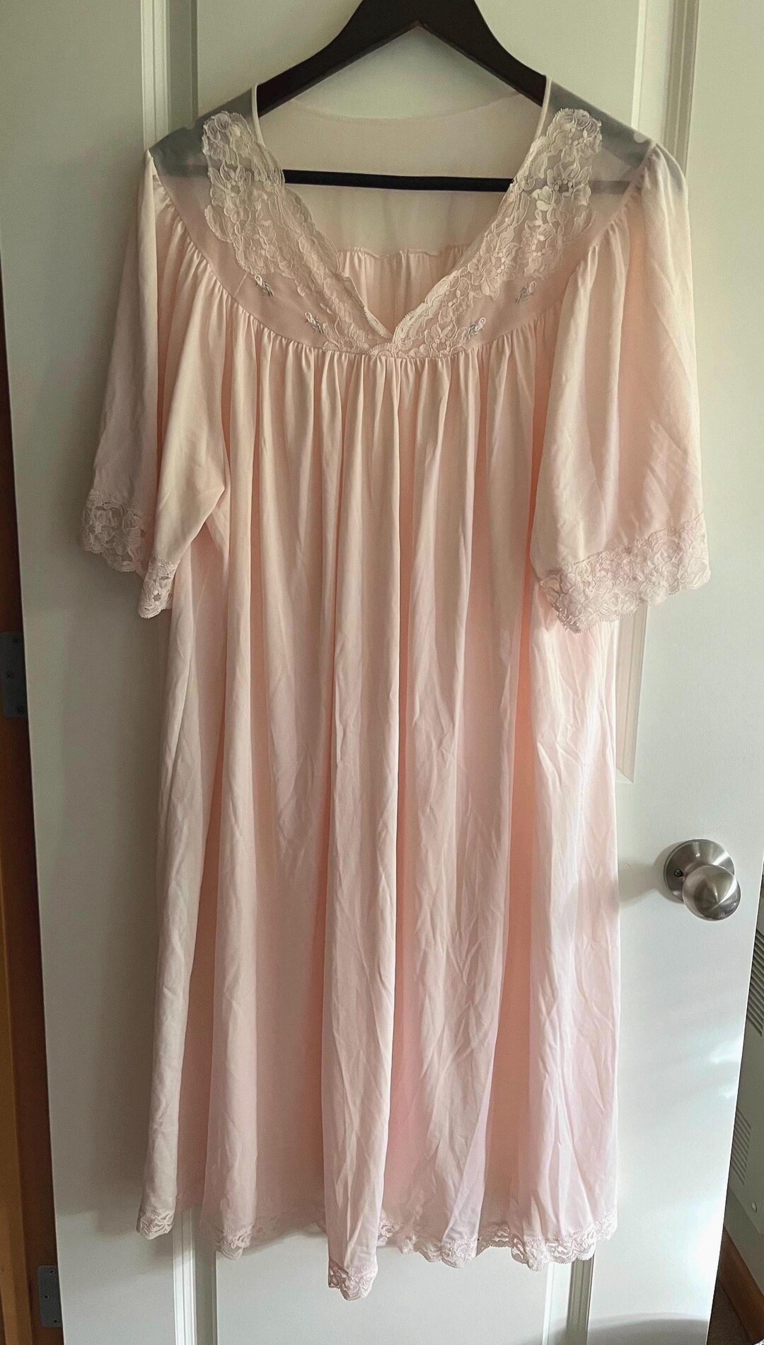 Vintage Sheer Pink Nightgown Etsy