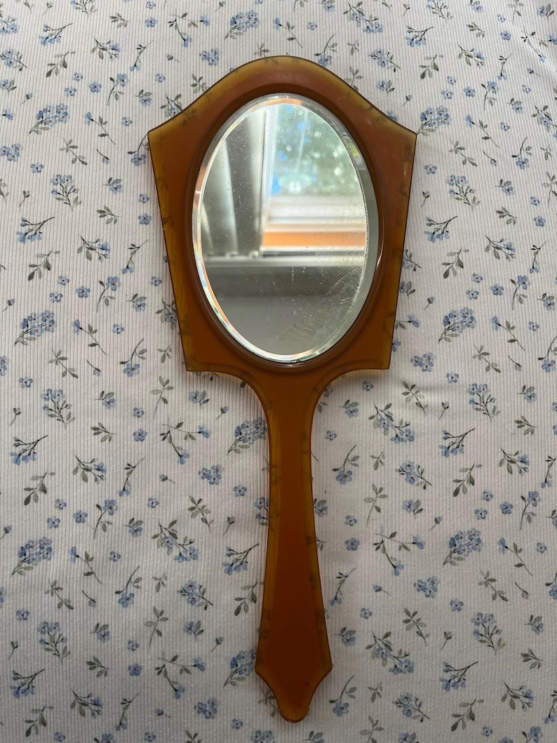 Vintage Pyralin Mayflower Pretty in Pink Handheld Mirror - Etsy