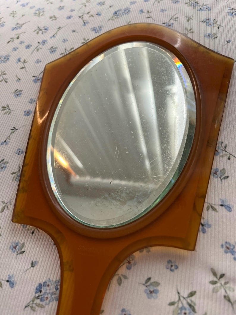 Vintage Pyralin Mayflower Pretty in Pink Handheld Mirror - Etsy