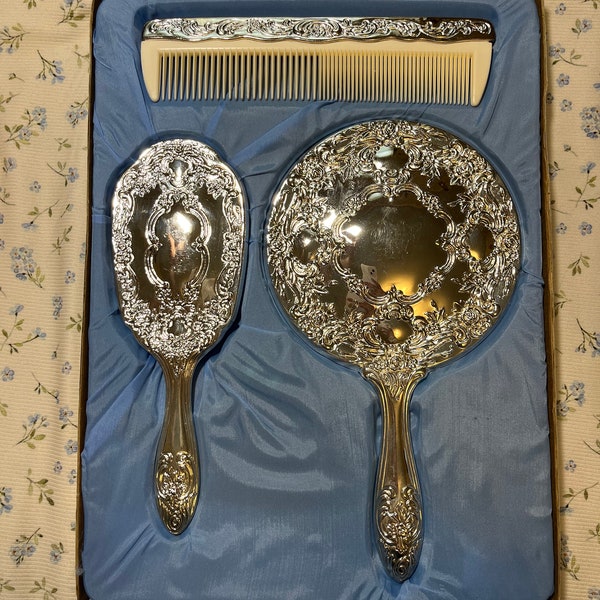 Silver Vanity Set - Etsy