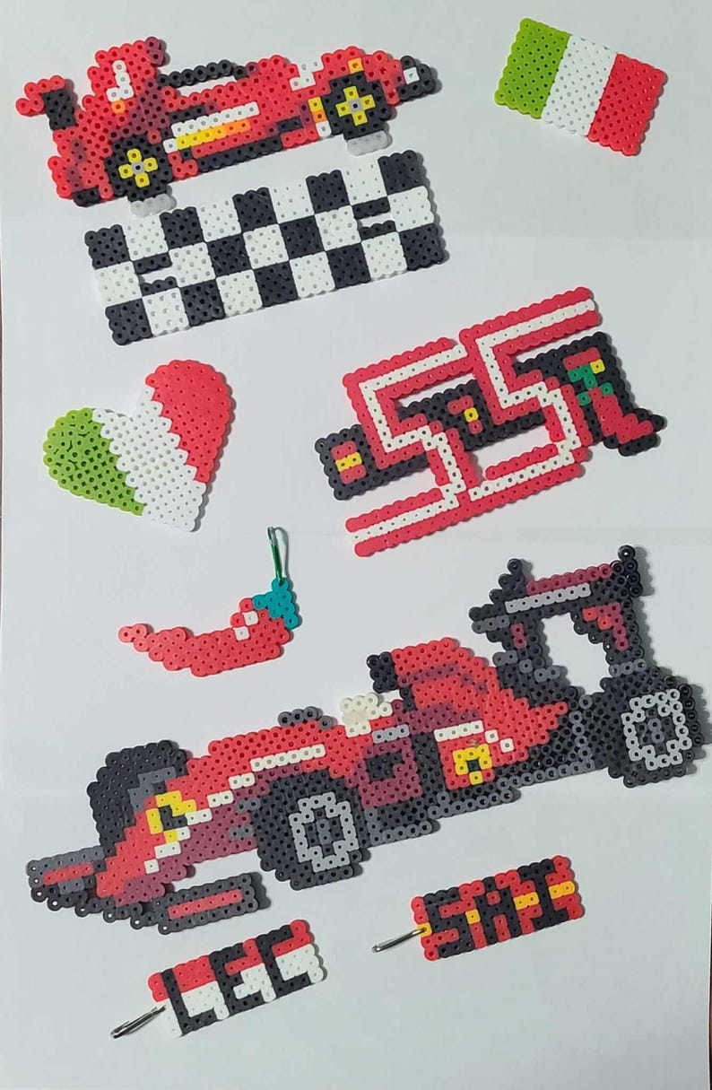 Perler Bead Handmade 3D Formula/indy Type Racecar, Sai and 2D Figurine ...