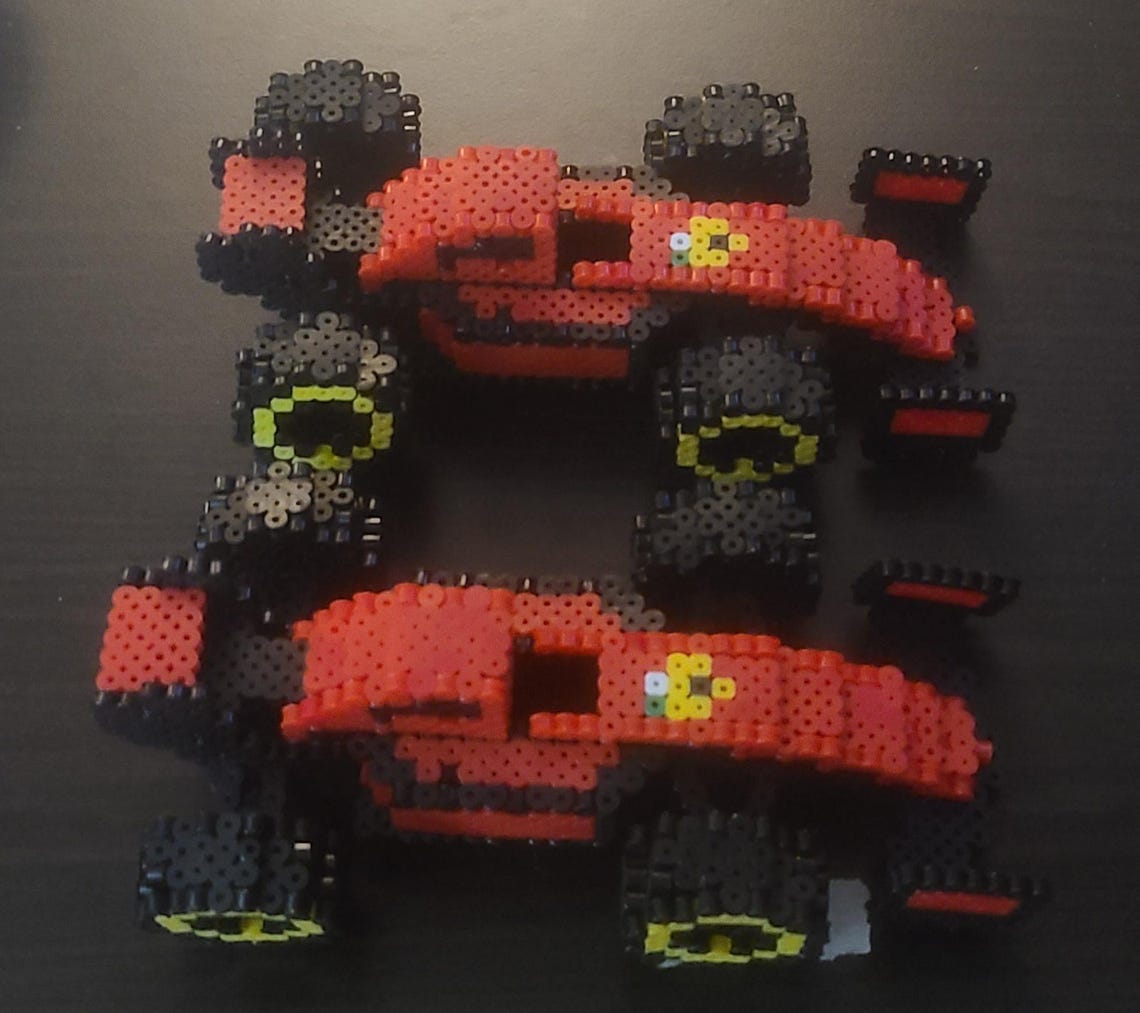 Perler Bead Handmade 3D Formula/indy Type Racecar, Sai and 2D Figurine ...