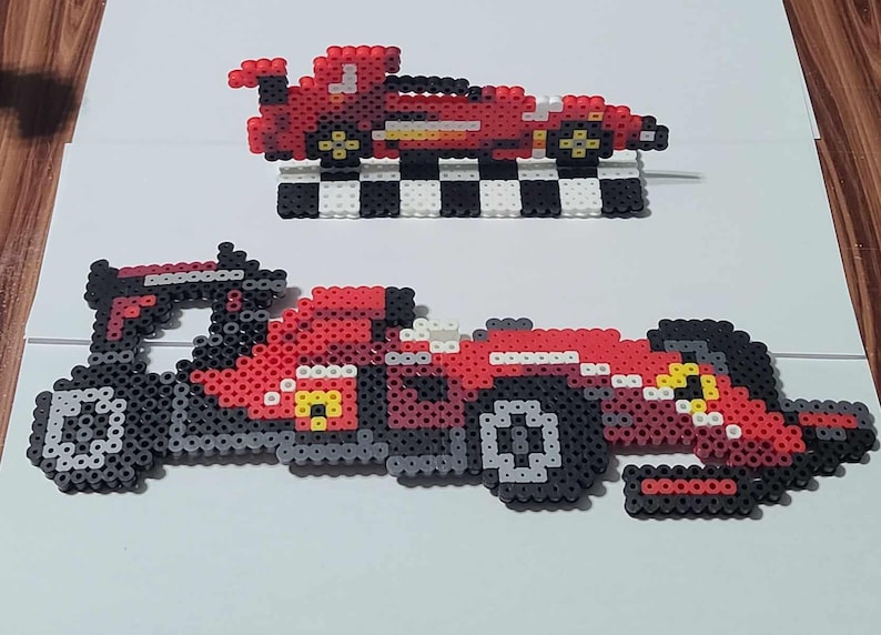 Perler Bead Handmade 3D Formula/indy Type Racecar, Sai and 2D Figurine ...